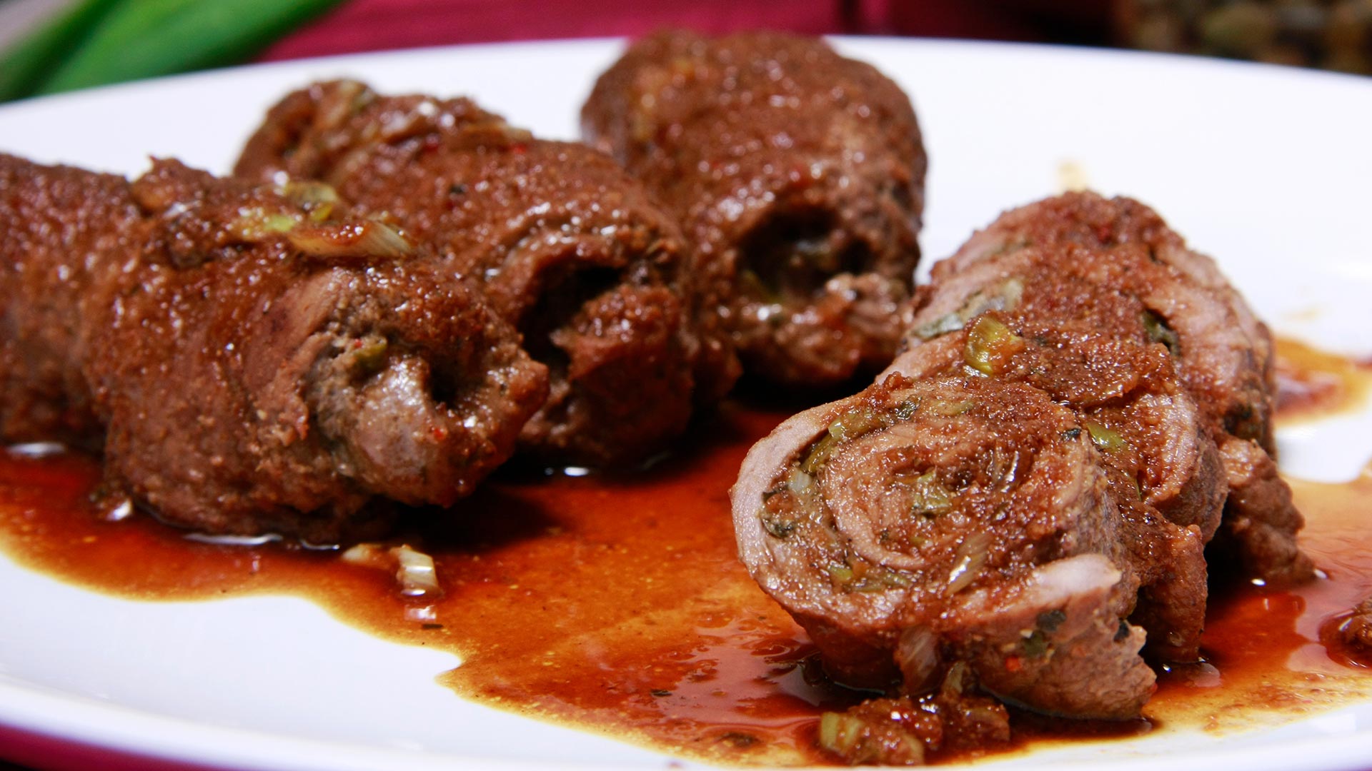 Punjena junetina u teriyaki umaku