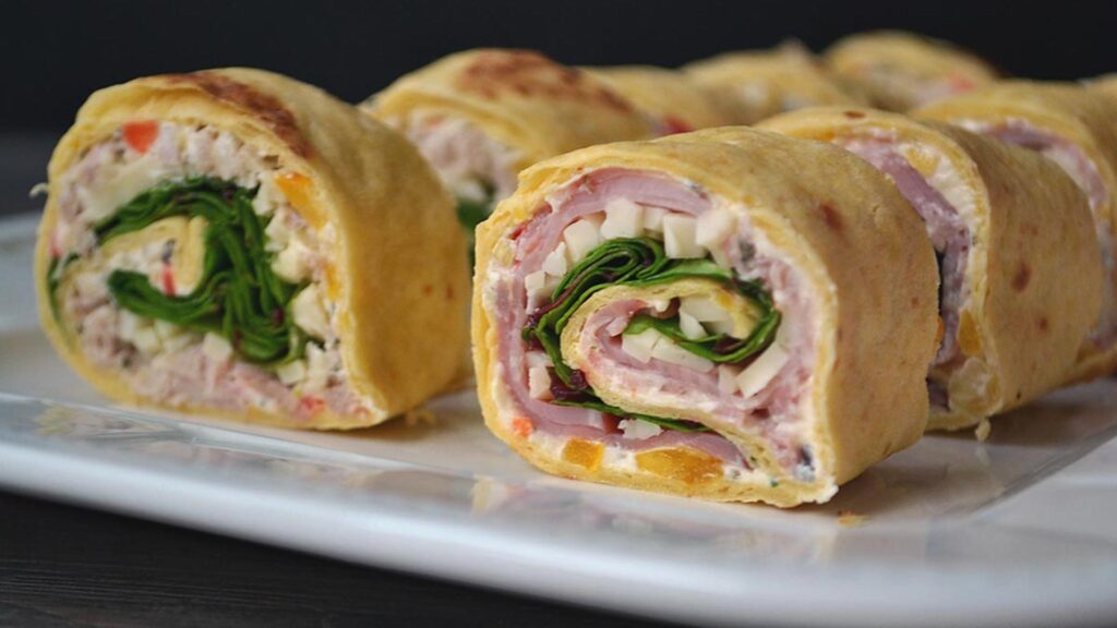 Toplo i hladno predjelo: Tortilja rolice sa šunkom
